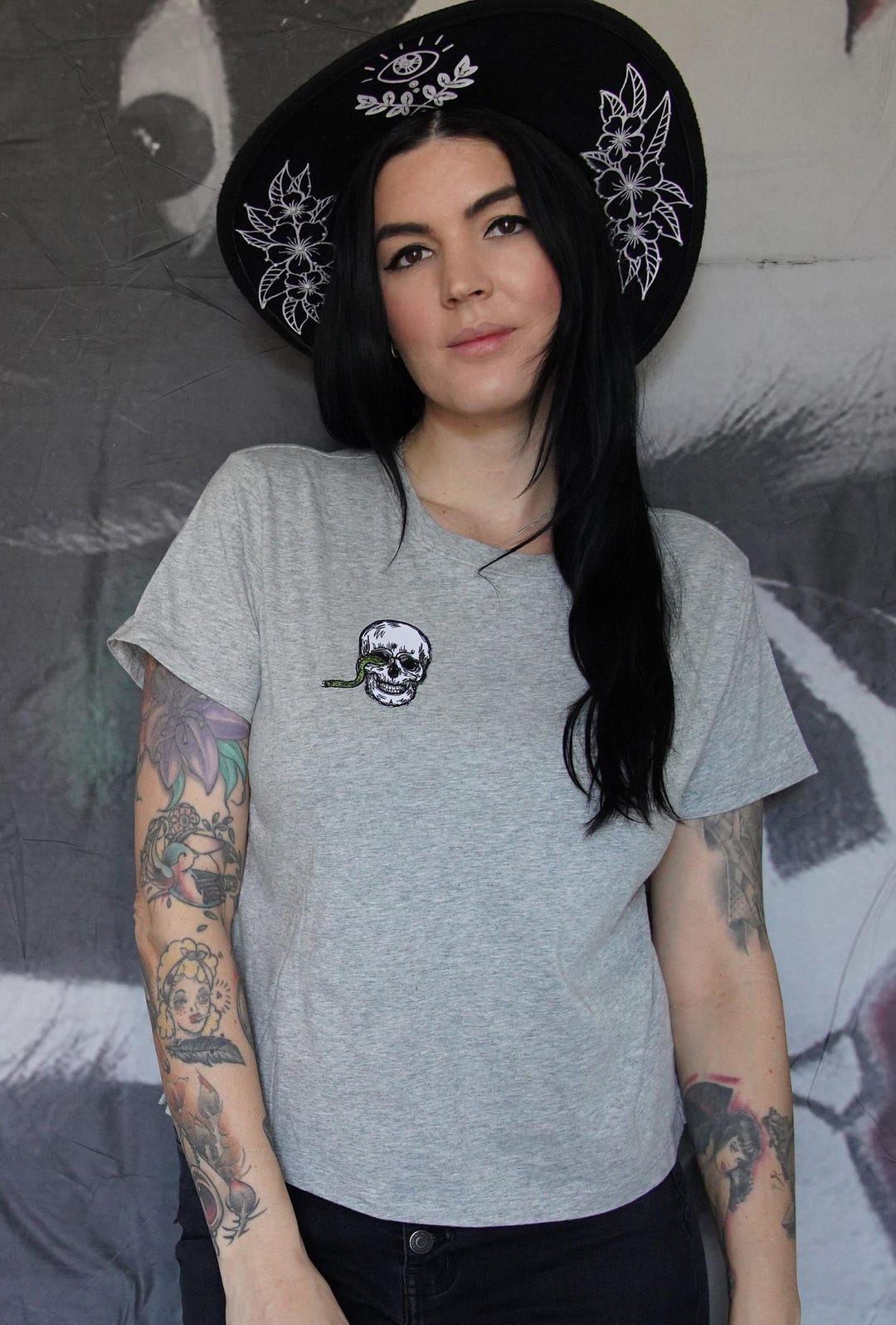 Olivia Paige- Skull Shirt in Grey - Etsy