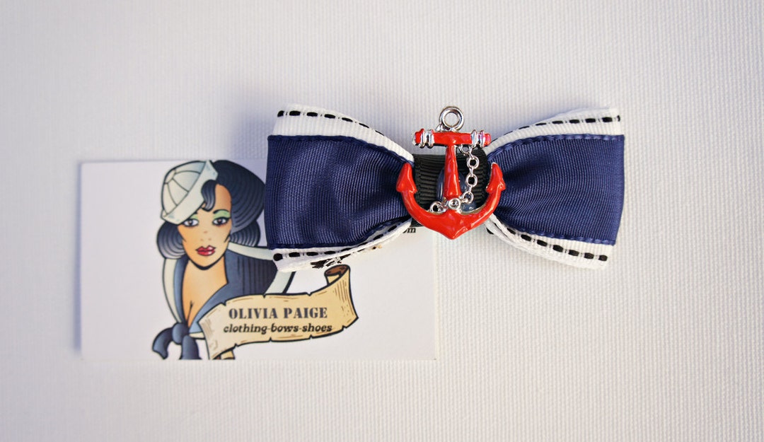 Olivia Paige Rockabilly Punk Rock Anchor Bow - Etsy