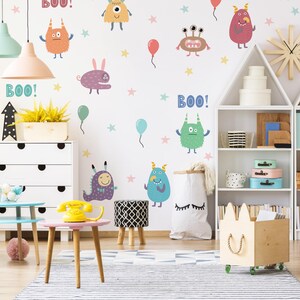 Monster Wall Decals, Kids Room Decor, Removable Vinyl Art - Etsy