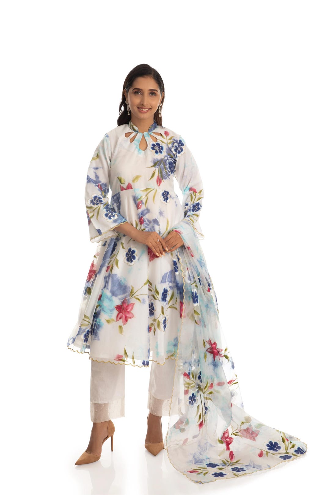 Frock Pant | Anarkali Frock| Full Length Gown| Silk Tunic Frock| Floral ...