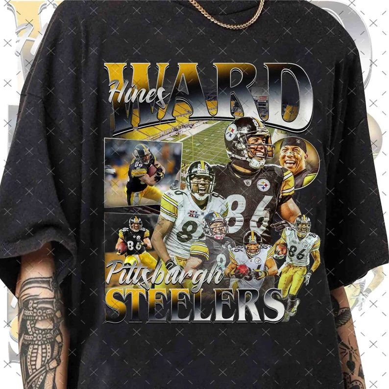 Hines Ward 90s Graphic Vintage Tee Football, Hines Ward Football Player ...