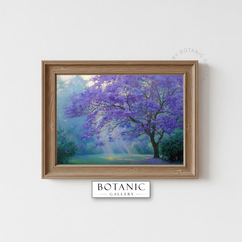 Purple Jacaranda Tree in Bloom Landscape Art Print | Floral Artwork ...