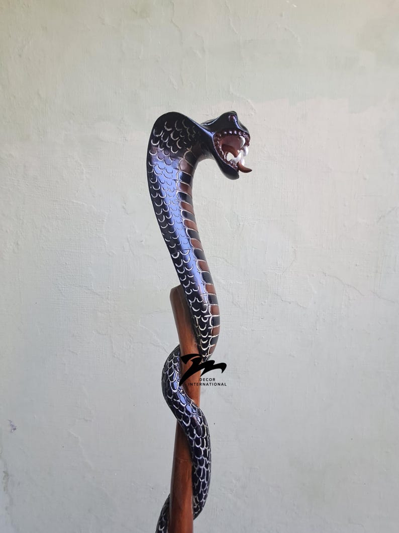 Cobra Snake Head Wooden Walking Cane Handmade Ash Wood 36 Inch - Etsy