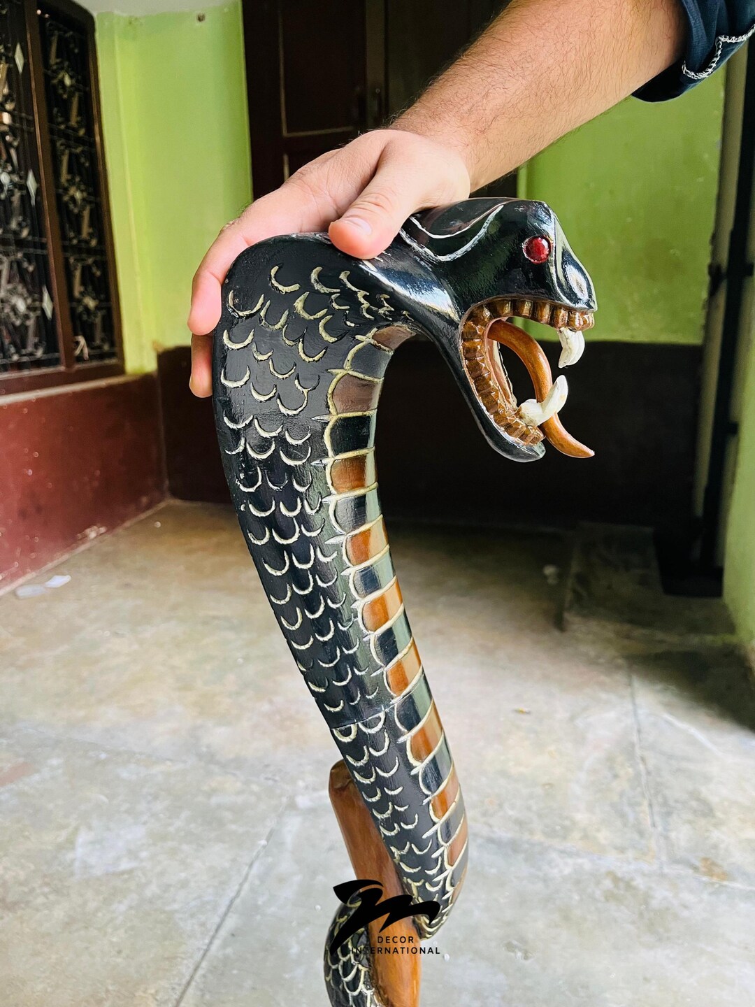 Cobra Snake Head Wooden Walking Cane Handmade Ash Wood 36 Inch - Etsy