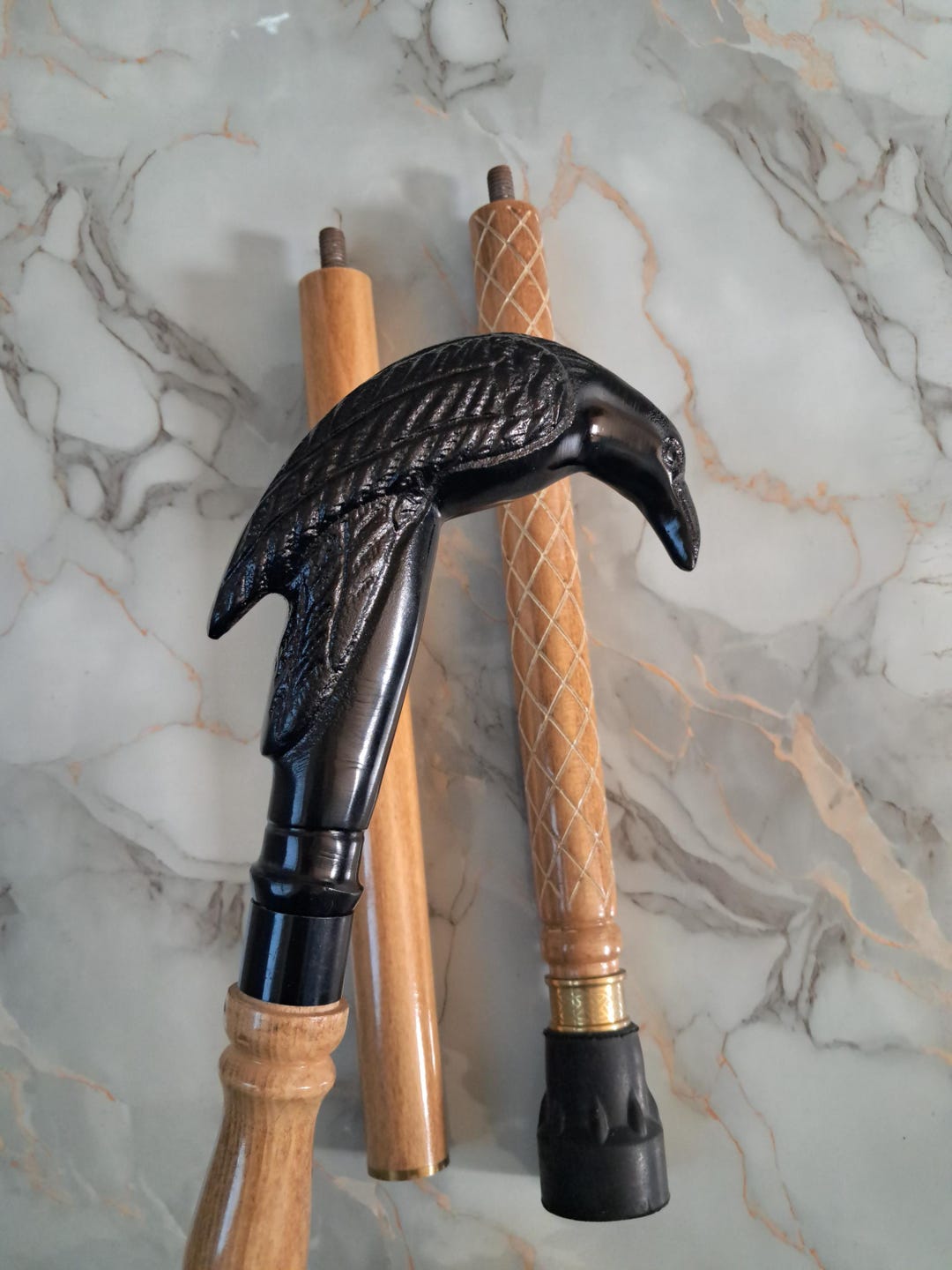 Victorian Style Raven Handle Walking Cane – Classic Wooden Stick. - Etsy