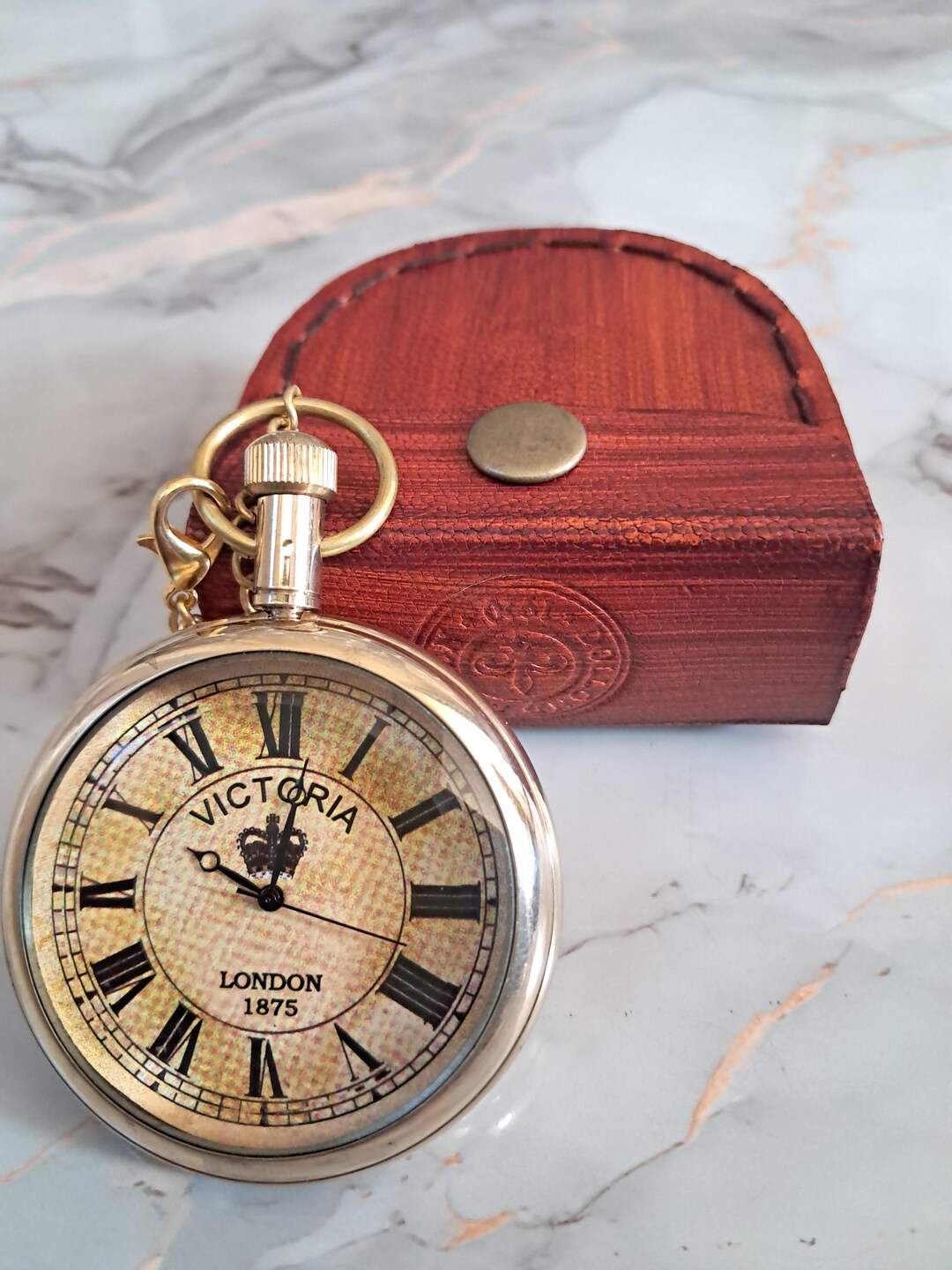 Antique Brass Pocket Watch Victoria 1875 | Vintage Style Timepiece With ...