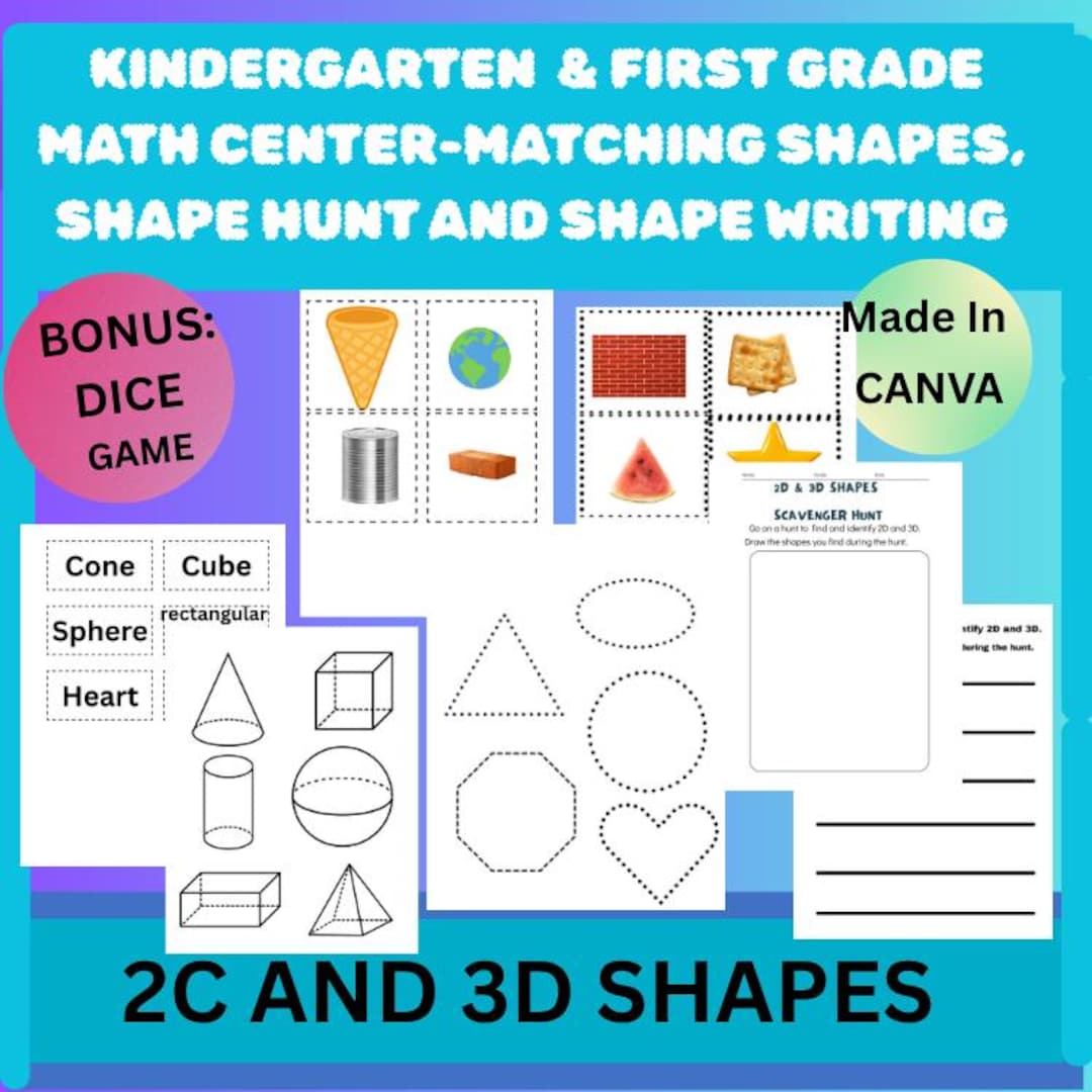 2D and 3D Shapes Activities | Shape Hunt, Real-life Pictures, Write ...