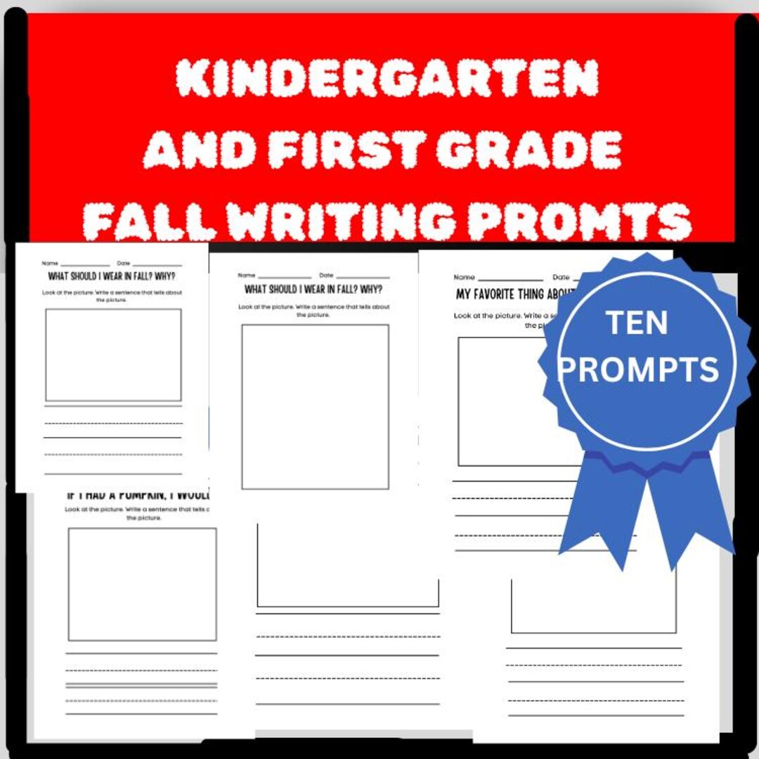 Kindergarten and First Grade Autumn Writing Prompts | Fall Sentence ...