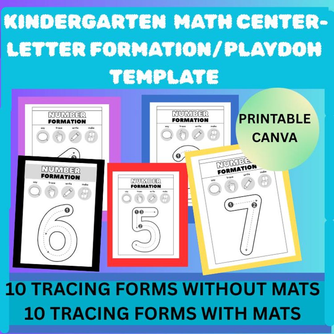 Number Formation Mats and Worksheets 1-10 | Kindergarten Pre-k Math ...