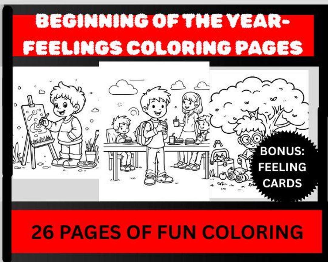 Back to School Feelings Coloring Book for Kids | 26 Pages of Emotions ...