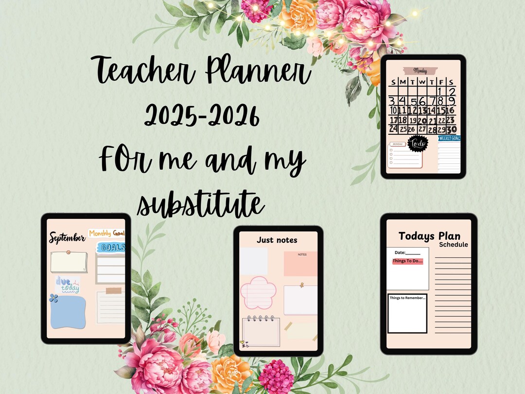 Digital 2025-2026 Teacher Planner, Academic Planner, Weekly Schedule ...