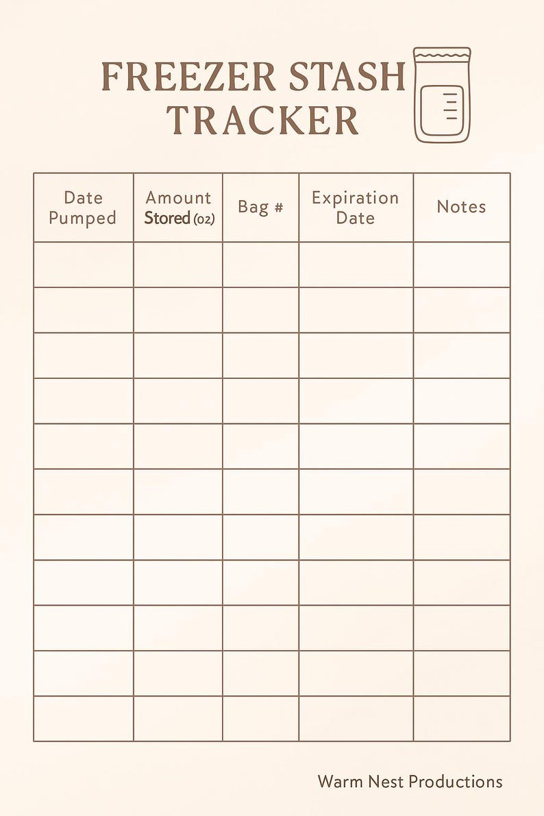 Pump Tracker -digital Pump Tracker | Printable Breastfeeding Log ...