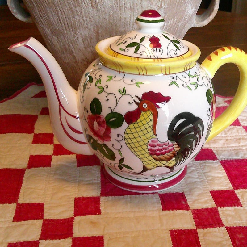 Rooster and Roses - Etsy