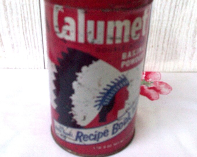 Old Vintage Calumet Baking Powder Tin Indian Chief Advertising Graphic ...