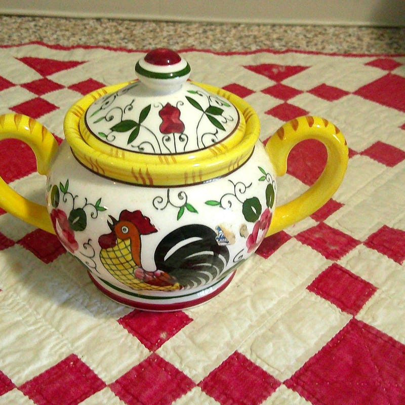 Rooster and Roses - Etsy