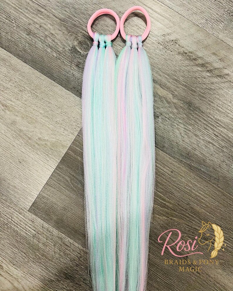 Unicorn Ponytail Set, Inspired Hair Extensions for Girls, 18 Inches ...