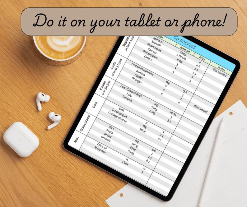 Printable Grocery List for Healthy Eating | Simple Diet Planner PDF ...