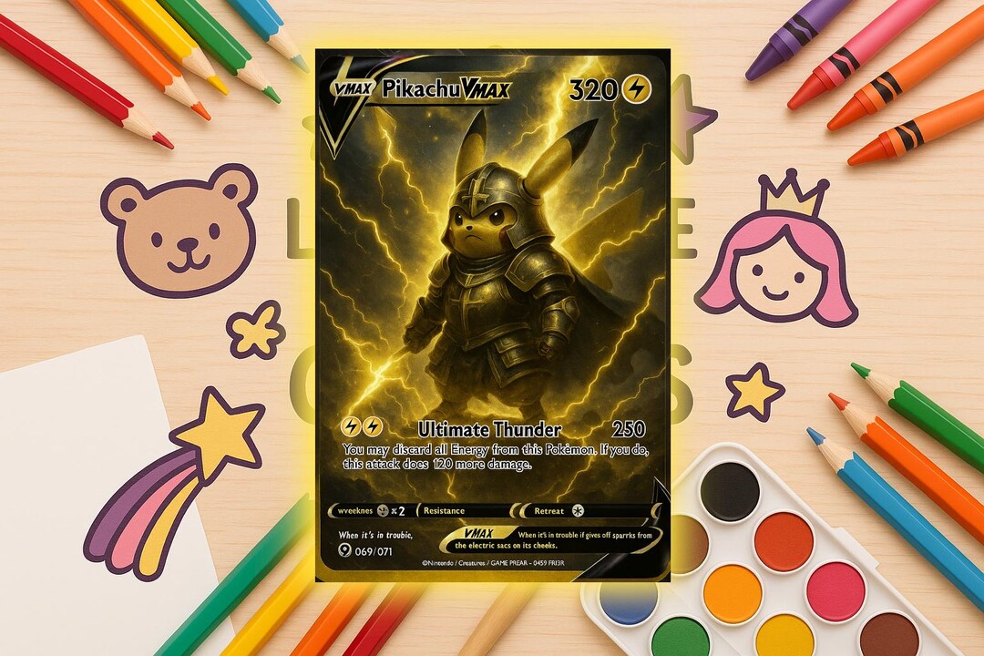 Pokemon Card - Pikachu Vmax - Knight - Etsy