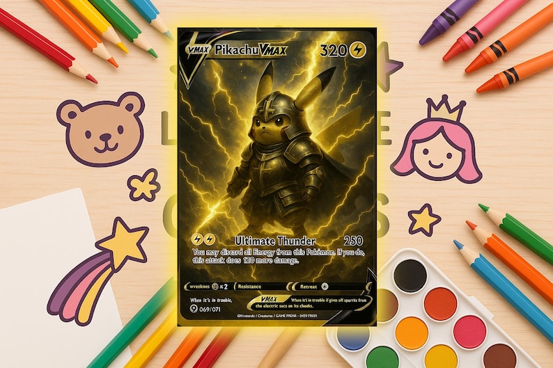 Pokemon Card - Pikachu Vmax - Knight - Etsy