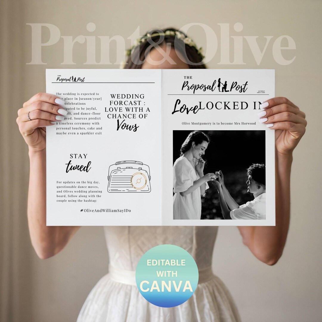 Printable Engagement Notice Wedding Announcement Newspaper Engaged ...