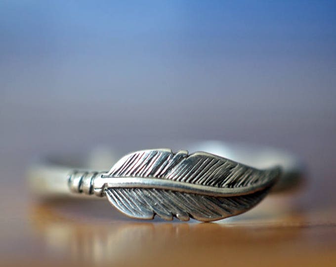 Silver Feather Ring Customized Boho Southwestern Feather - Etsy