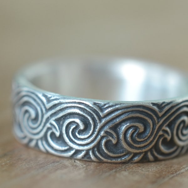 Wave Wedding Bands - Etsy