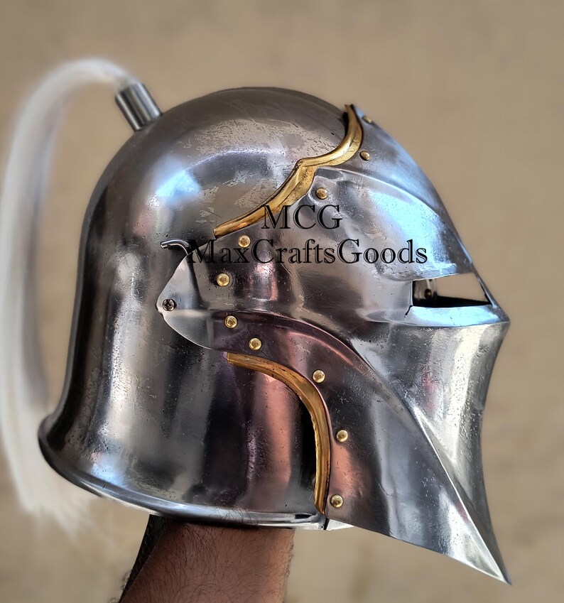 Steel Medieval Klappvisor Medieval Armor Bargonet Helmet Silver Finish ...