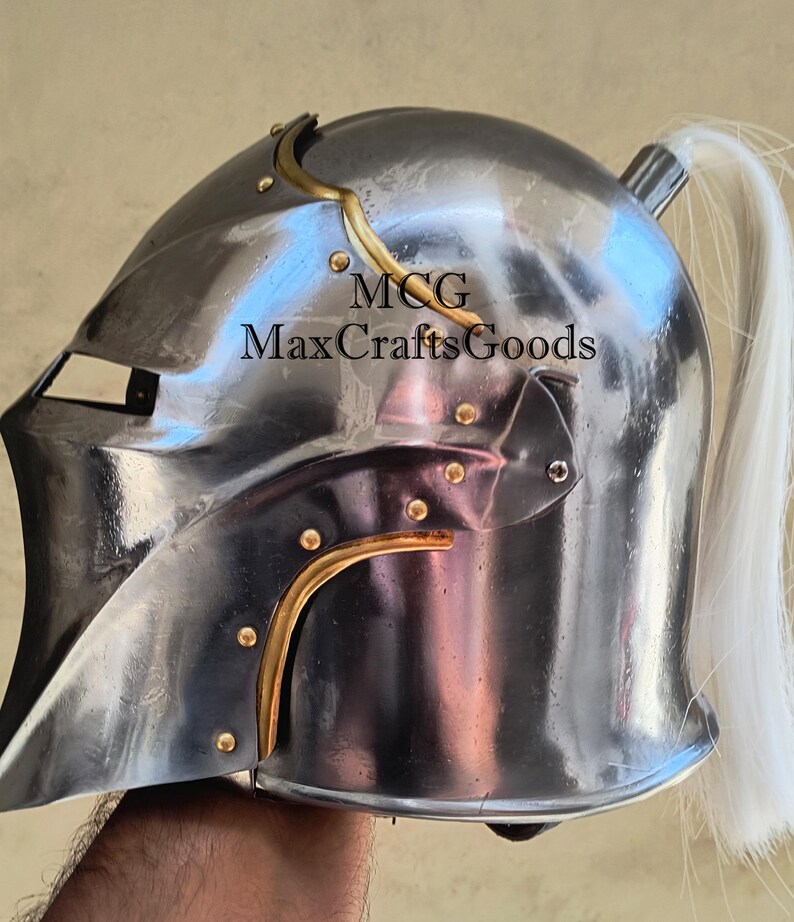 Steel Medieval Klappvisor Medieval Armor Bargonet Helmet Silver Finish ...