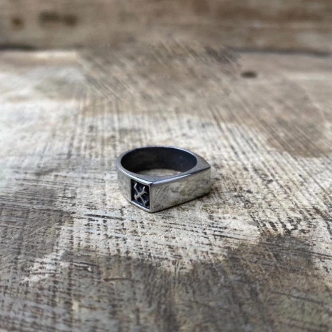 Custom X Ring Jewelry Pewter Lead, Unique Men's Fashion Ring, Handmade ...
