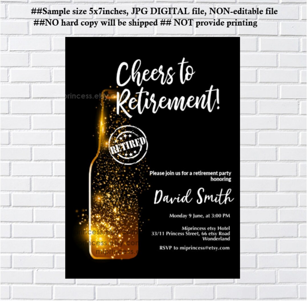 Cheers to Retirement Invitation Beer Retirement Party Invitation ...