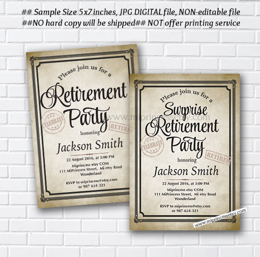 Blank Retirement Invitations