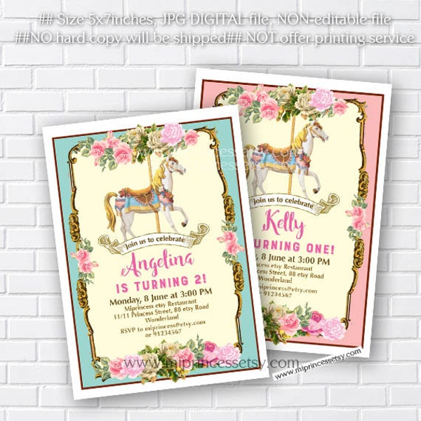 Carousel Invitation - Etsy