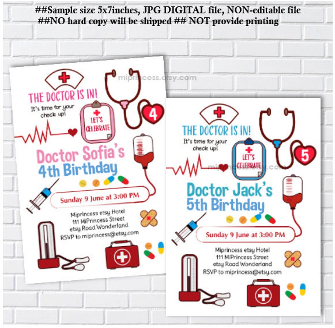 Kids Doctor Party Invitation Kid Nurse Invitation Dress up - Etsy