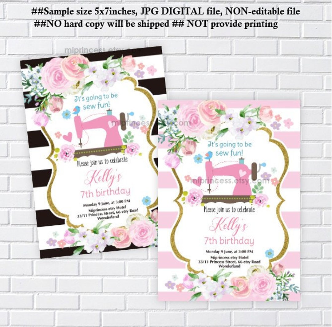 Sewing Party Invitation, Women Birthday ,girl Birthday Party, Sewing ...