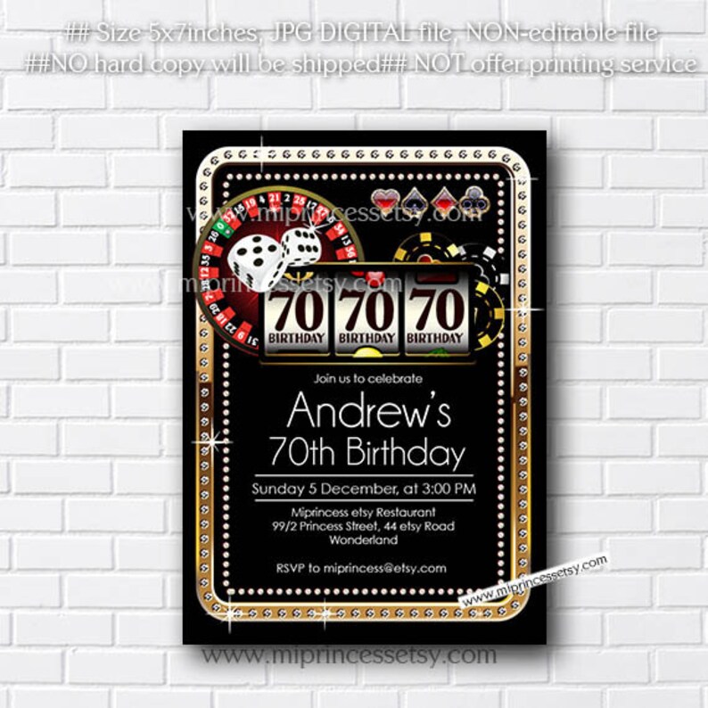 Slot machine casino invitation adult birthday party gambling | Etsy