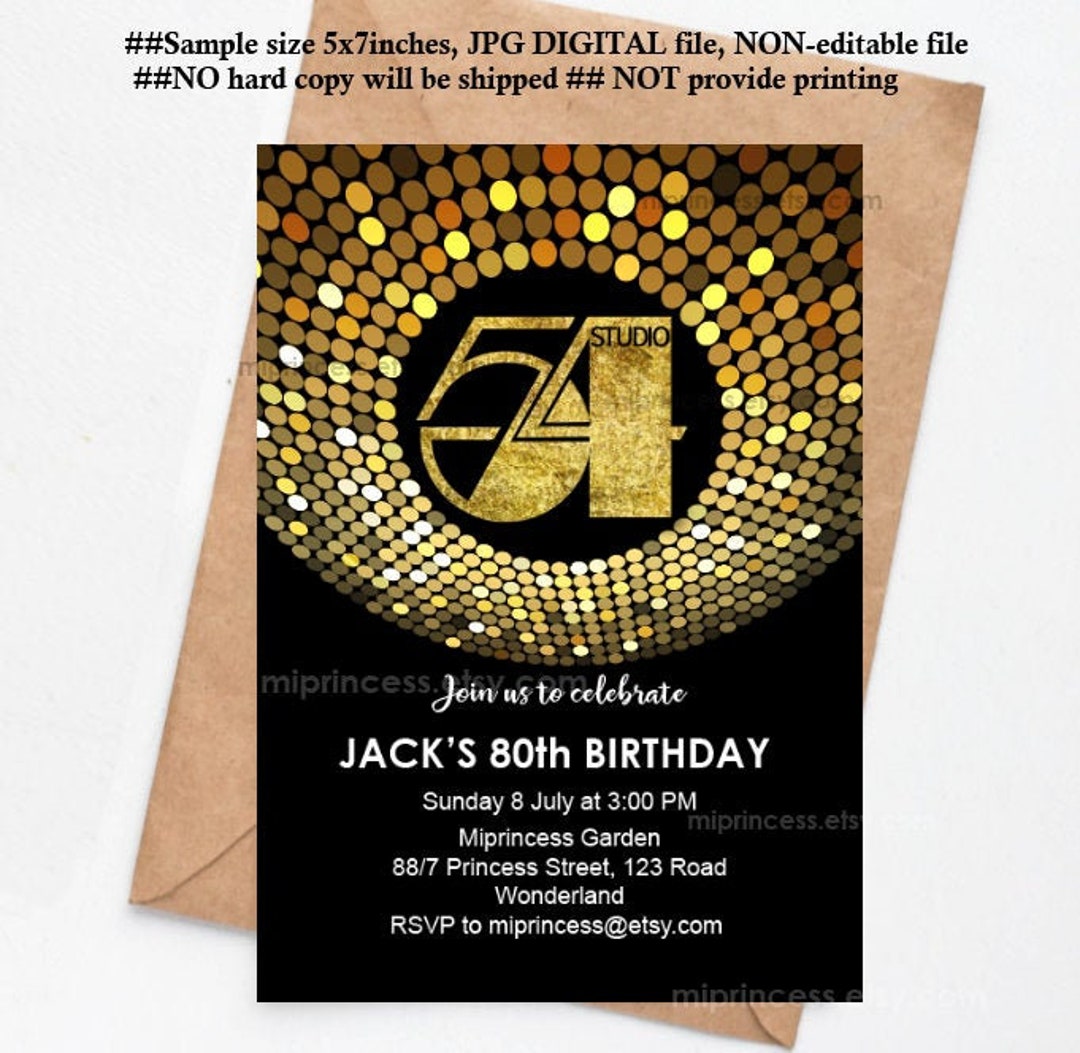 Studio 54 Birthday Party Disco Dance Party Invitation, 1970s 1656 ...