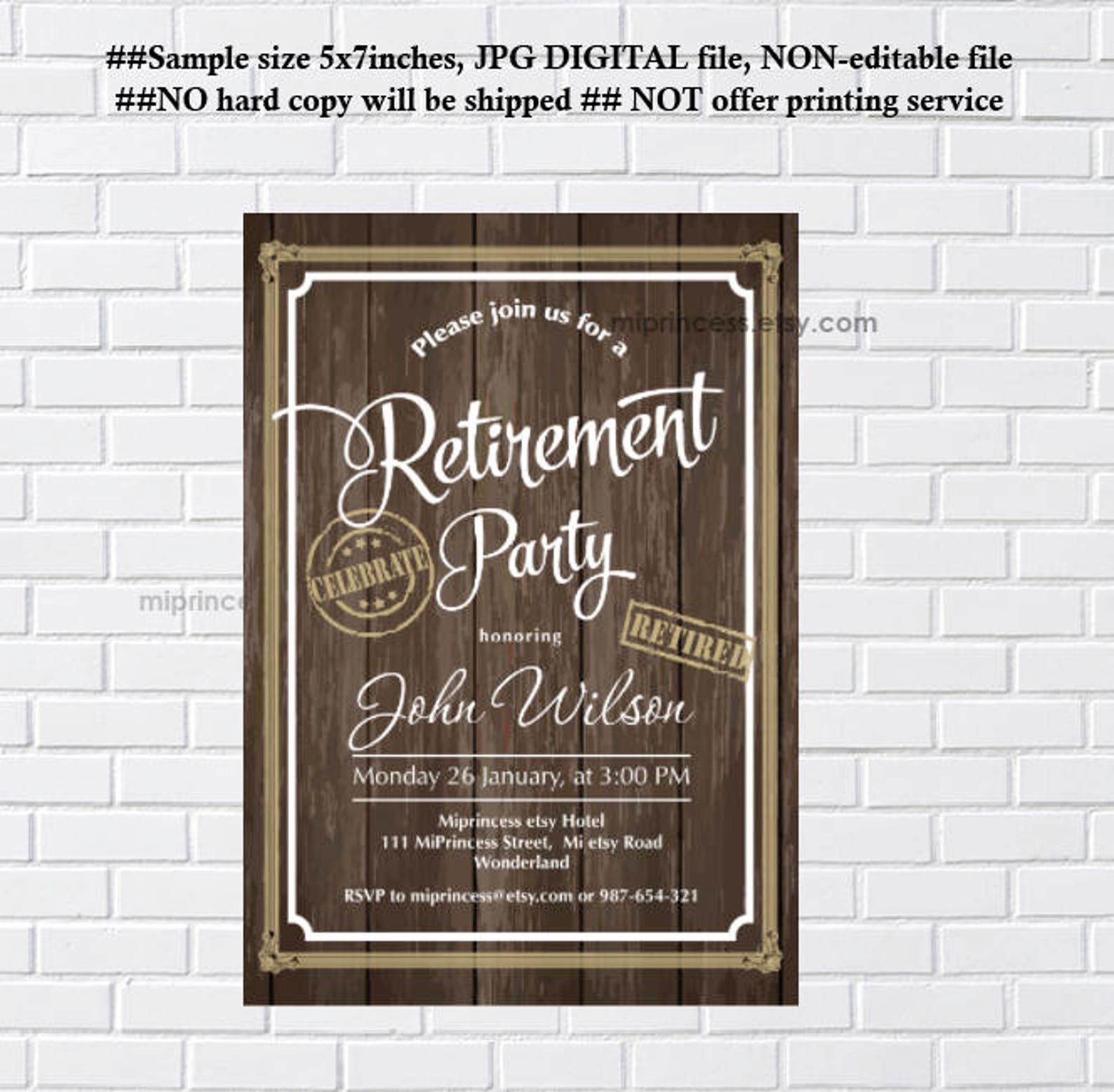 Rustic Retirement Invitation Retirement Party Celebration | Etsy