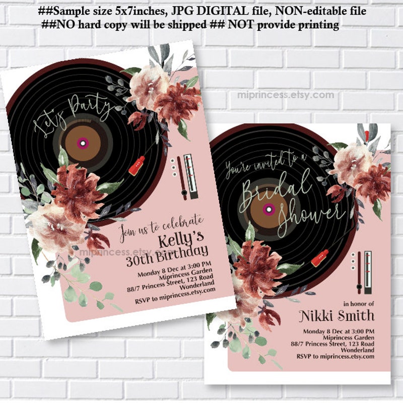 Vinyl Record Invitations - Etsy