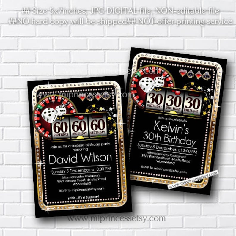 Slot machine casino invitation adult birthday party gambling | Etsy