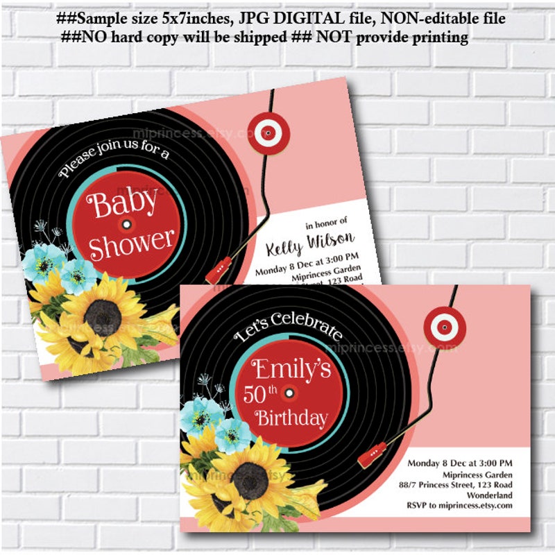 Vinyl Record Invitations - Etsy