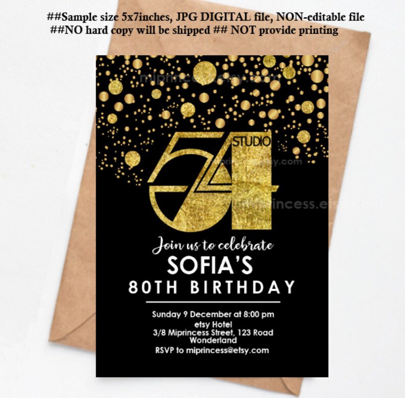 Studio 54 birthday party invitation disco dance party 1970s | Etsy
