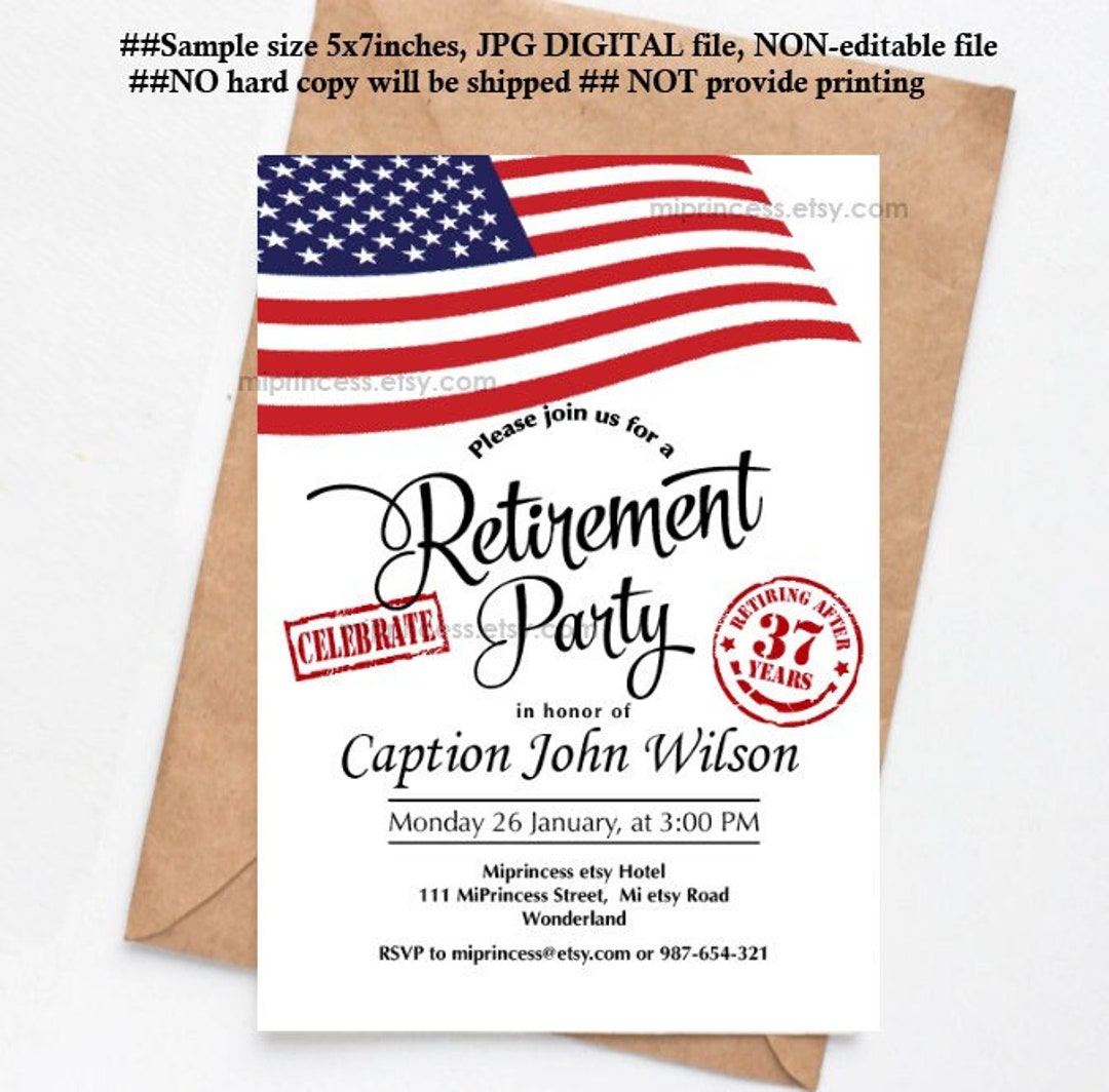 Military Retirement Party Army Retirement Invitation Army Party ...