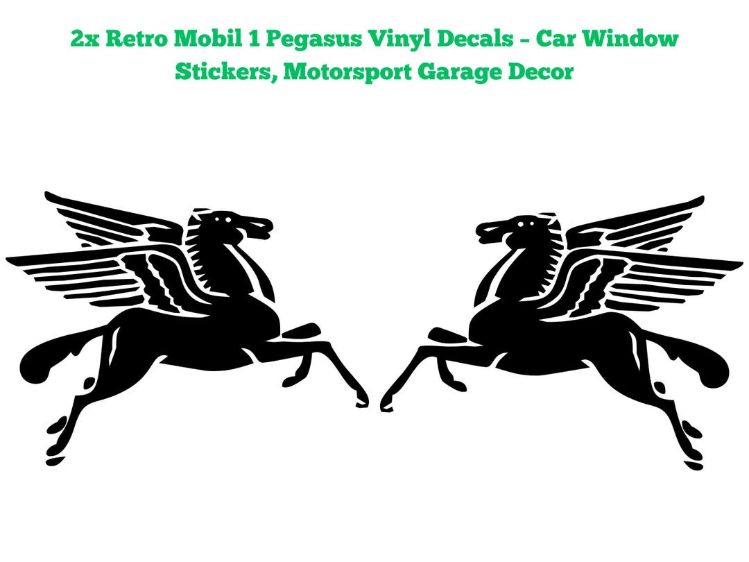 2pcs Retro Mobil 1 Pegasus Vinyl Decals – Car Window Stickers ...
