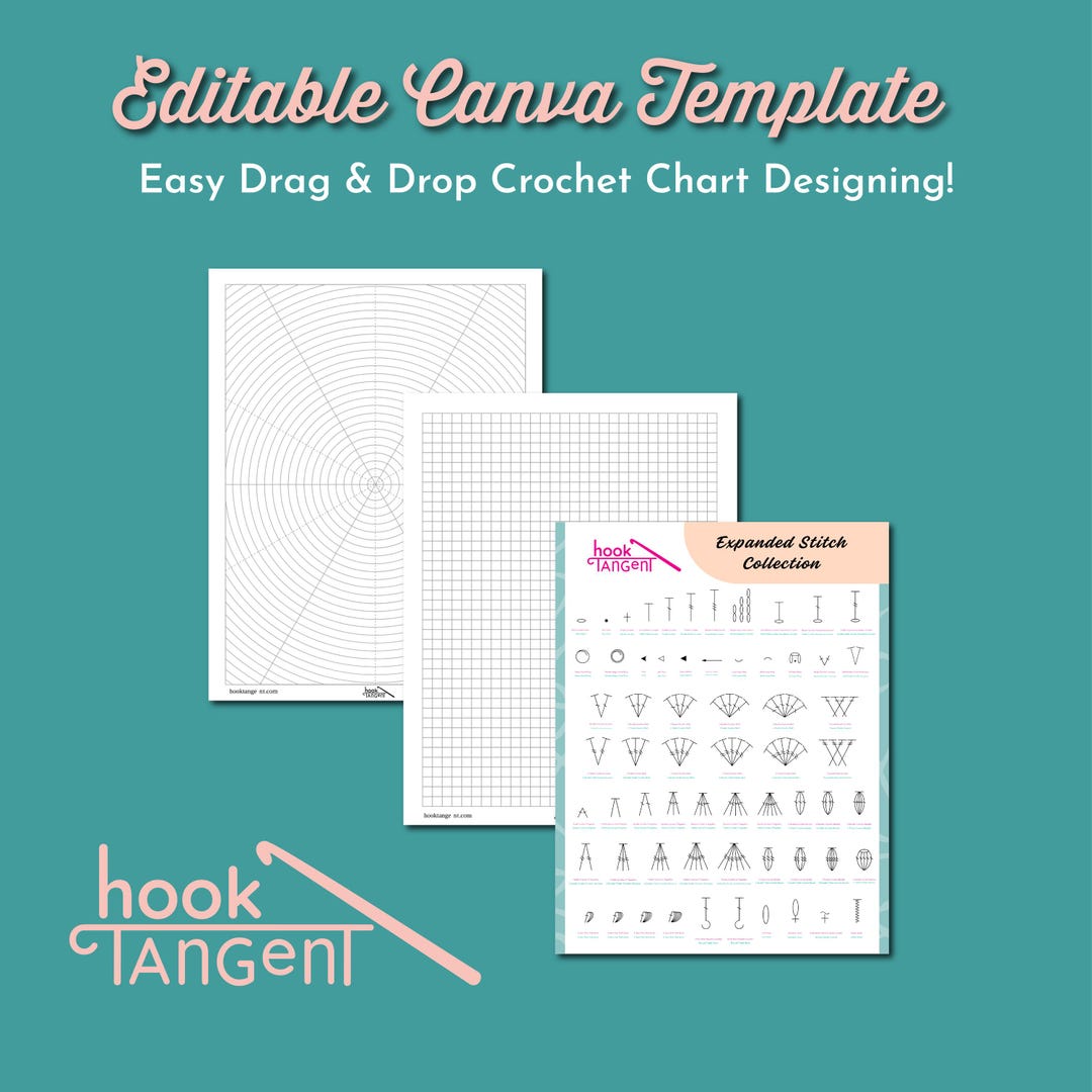Expanded Crochet Stitch Collection Canva Template – 65 Symbols + Polar ...
