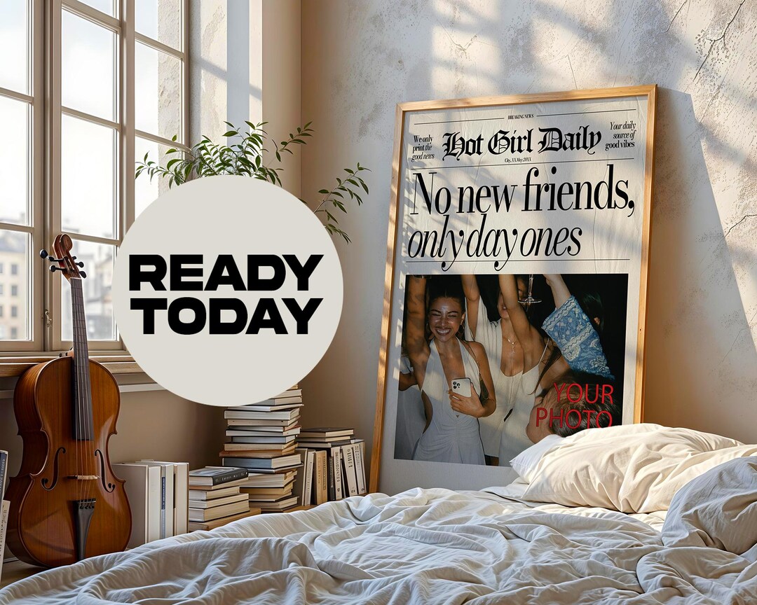 Personalized Newspaper Poster "friends", Custom Photo Print, Unique ...