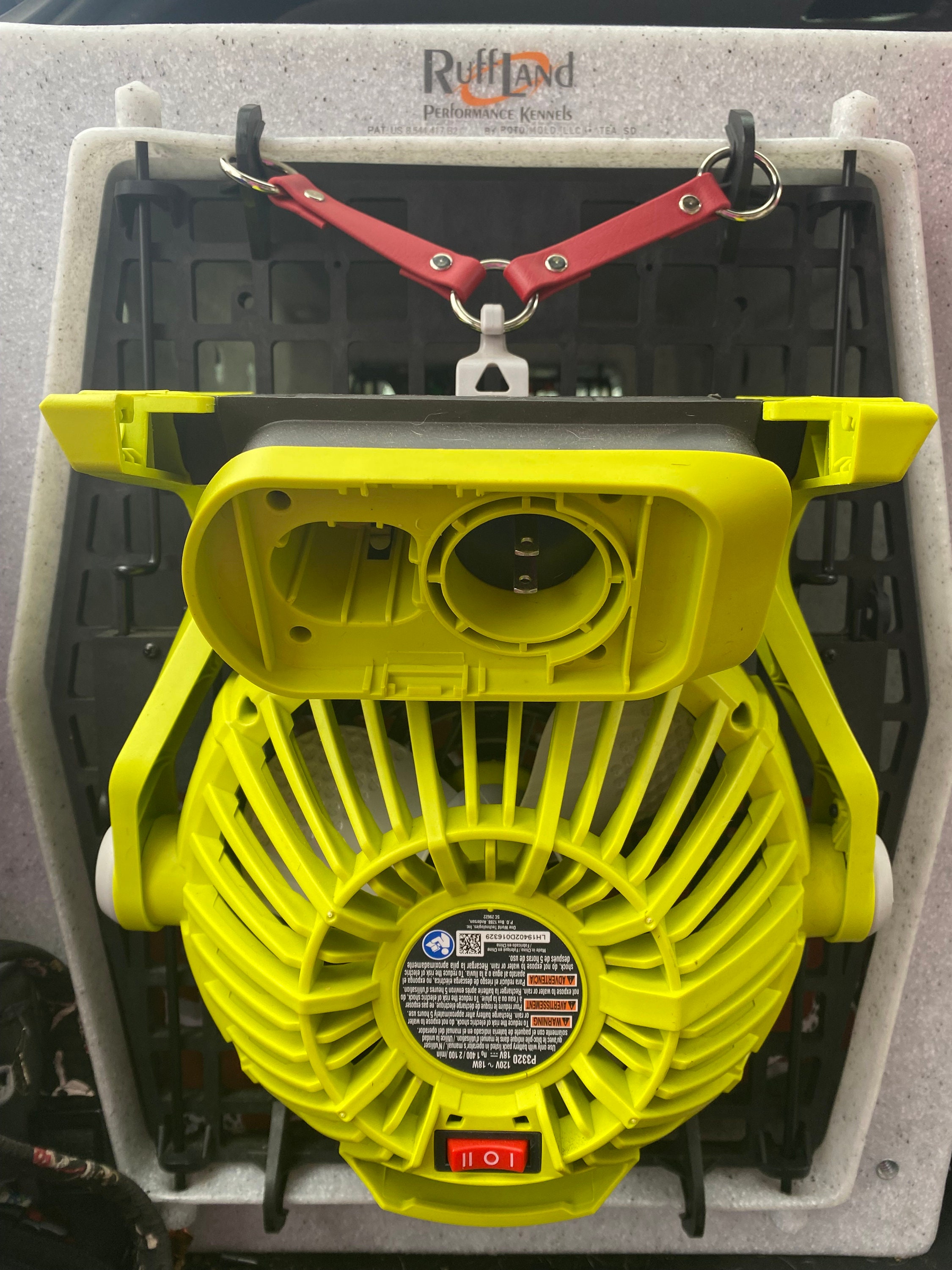 Red Biothane Ryobi Fan Holder for Ruffland Dog Crate - Etsy
