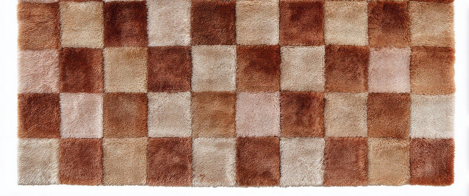 Checkerboard Pattern Burnt Orange Hand Made Carpet for Livingroom ...