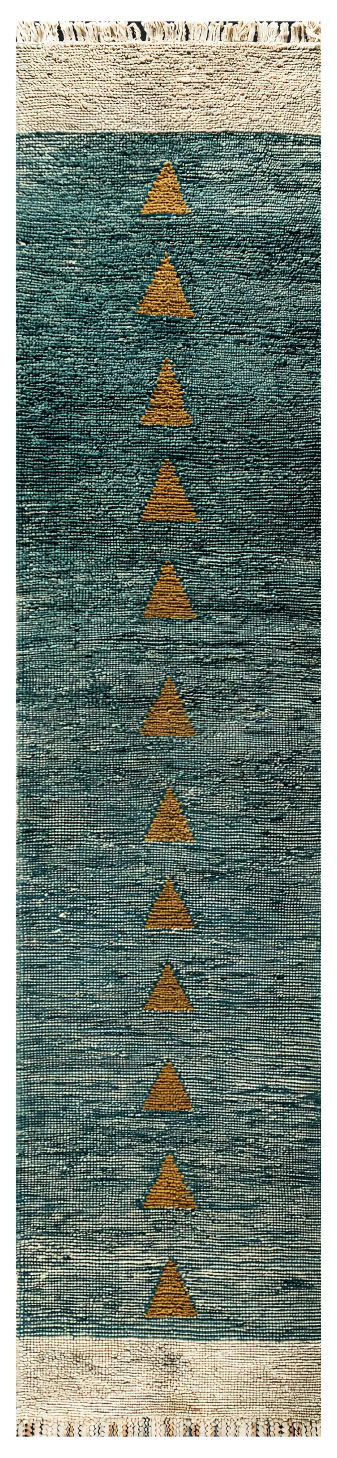 Sacred Geometry Emerald Green Stair Runner Rug, Hand Made Fluffy Carpet ...