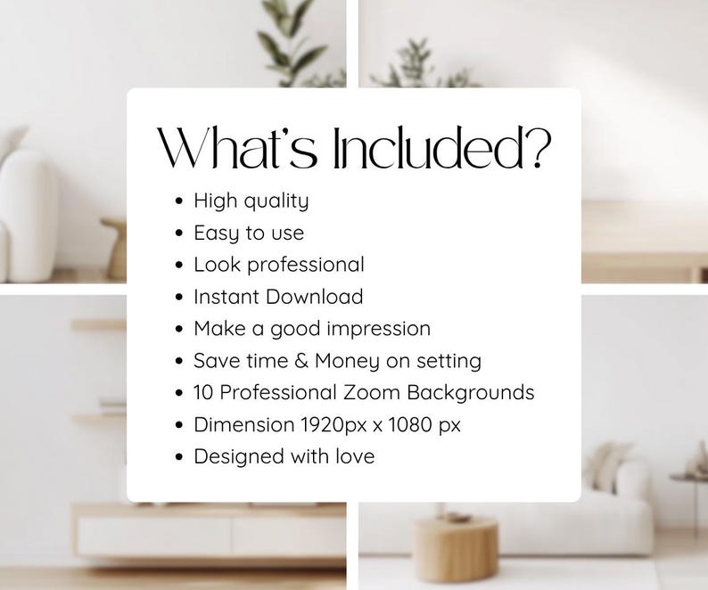 10 Minimalist Neutral Zoom Background: HD Virtual Backdrop (digital ...