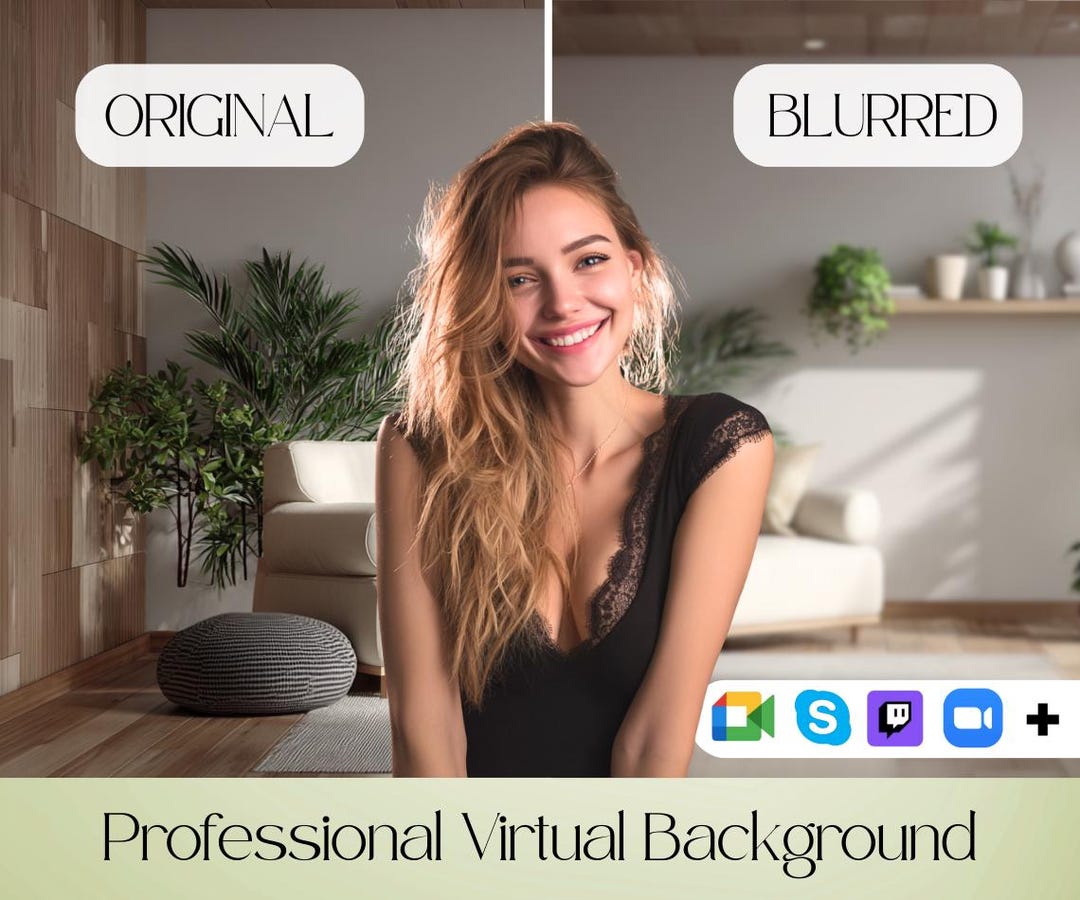 Neutral Zoom Background – Modern Aesthetic Home Office Virtual Backdrop ...